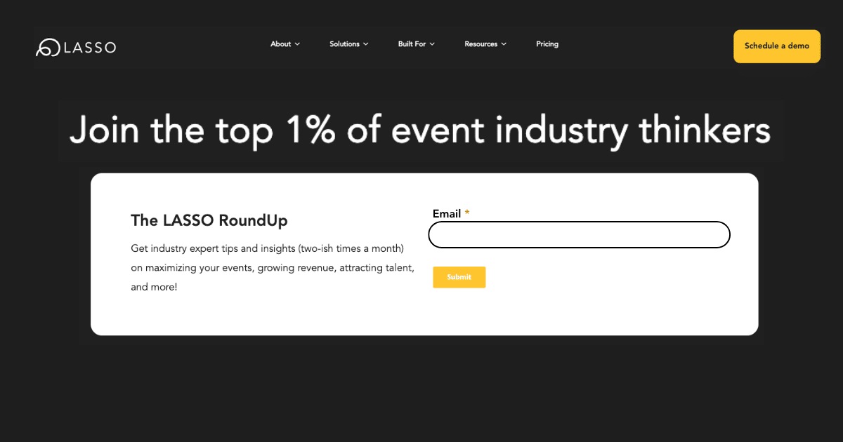 LASSO RoundUp Newsletter Subscribe - LASSO